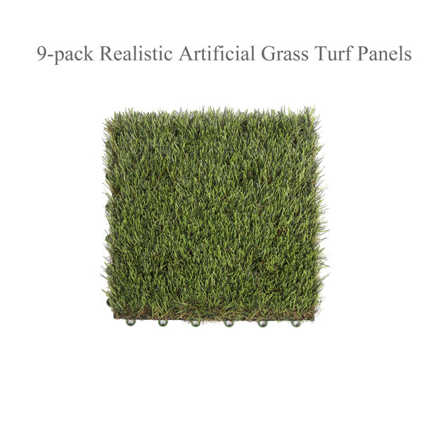 Naiyafly 12.6" x 12.6" Artificial Grass Turf Panel | Wayfair