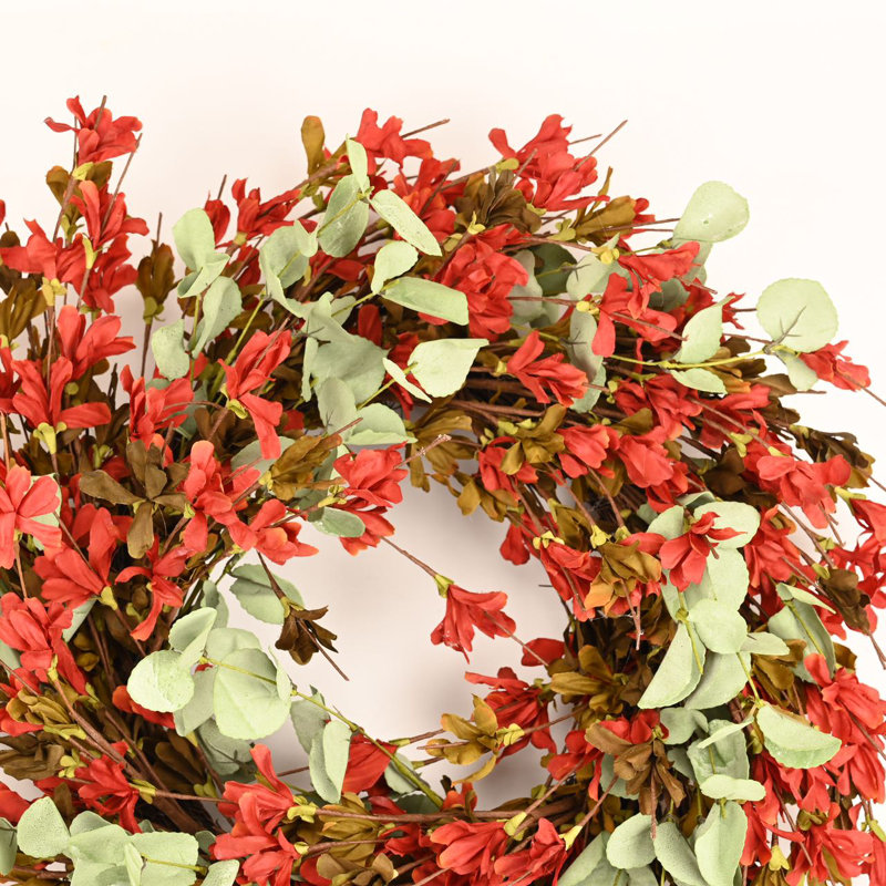 Primrue Greigh 24" Forsythia Fall Front Door Wreath | Wayfair