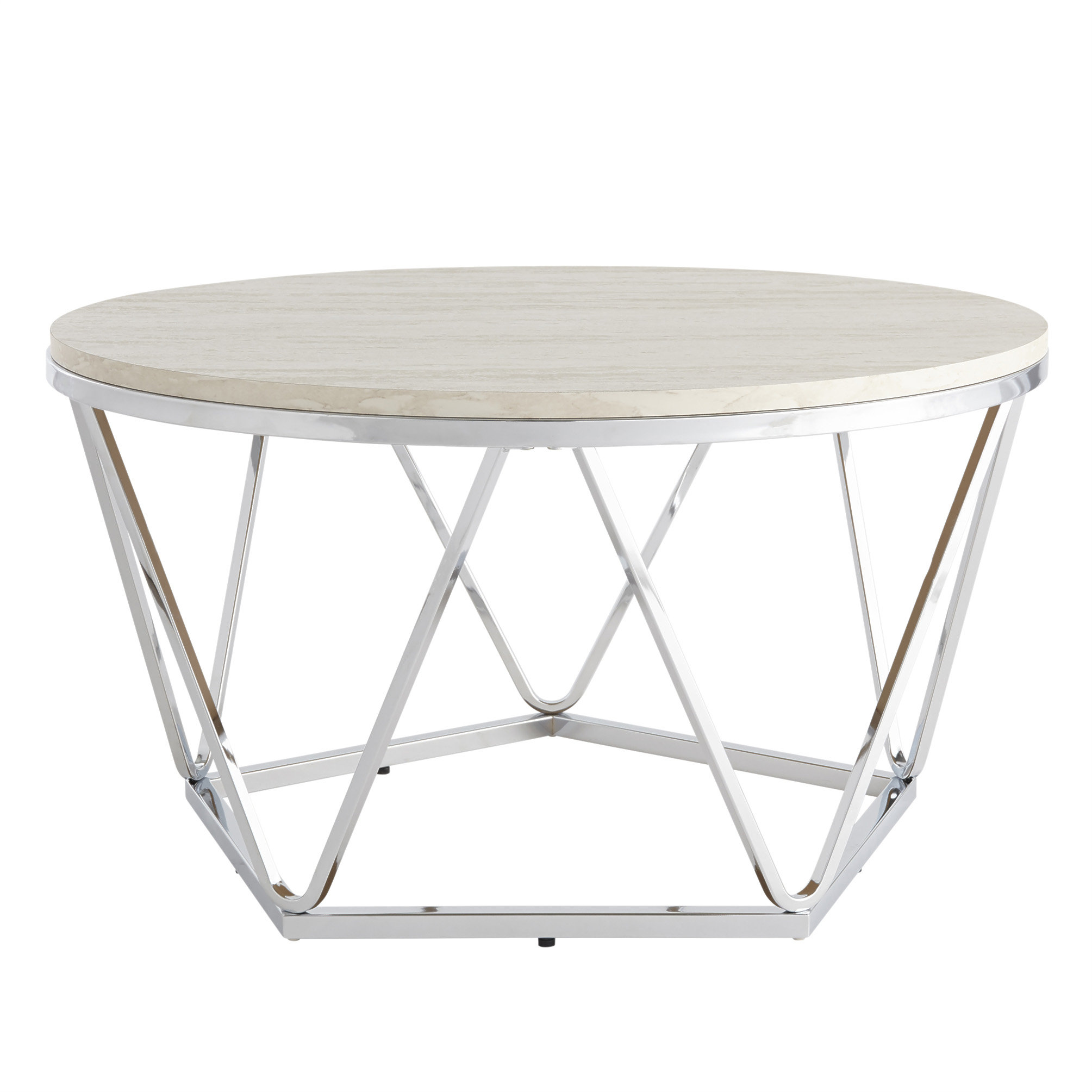 George Oliver Luna Faux Stone Round Coffee Table | Wayfair