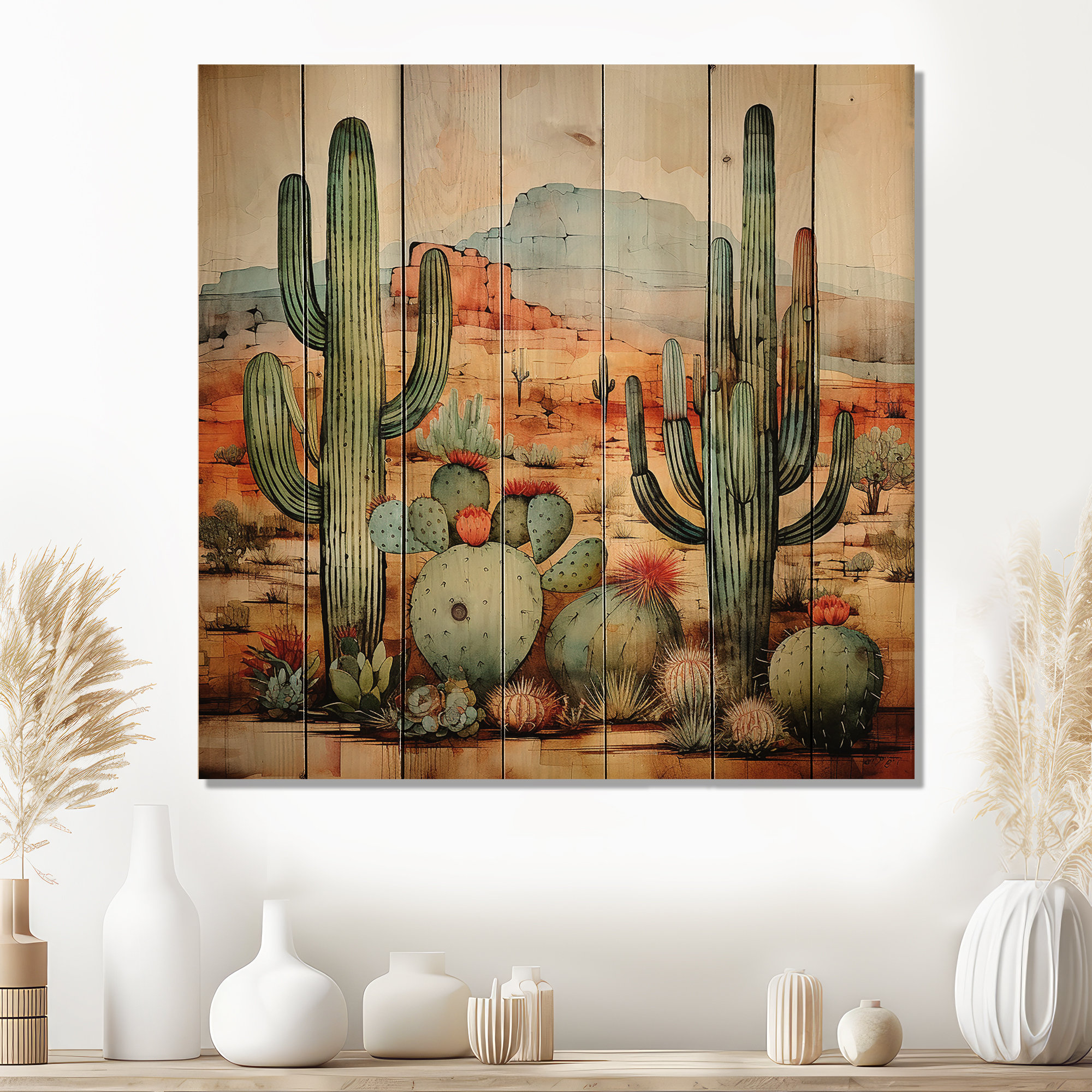 Union Rustic Mexican Desert Serenity II - Mexican Art On Wood Print ...
