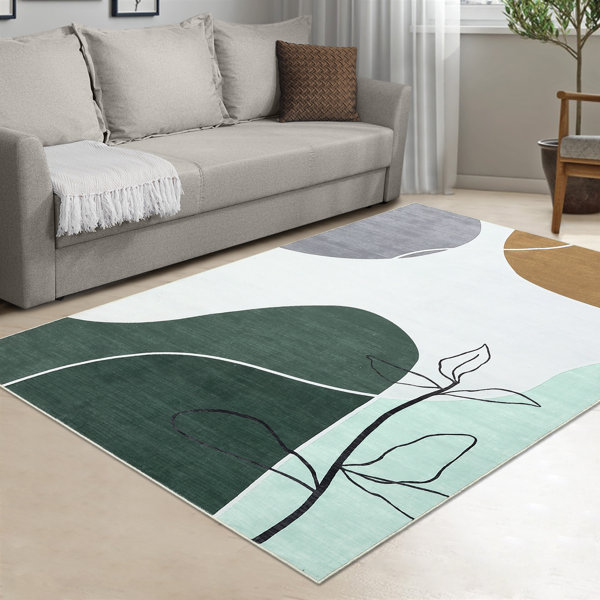 George Oliver Issic Performance Washable Abstract Rug | Wayfair