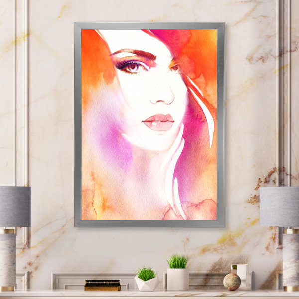 House of Hampton® Pink Portait Of A Fashionista " Pink Portait Of A ...