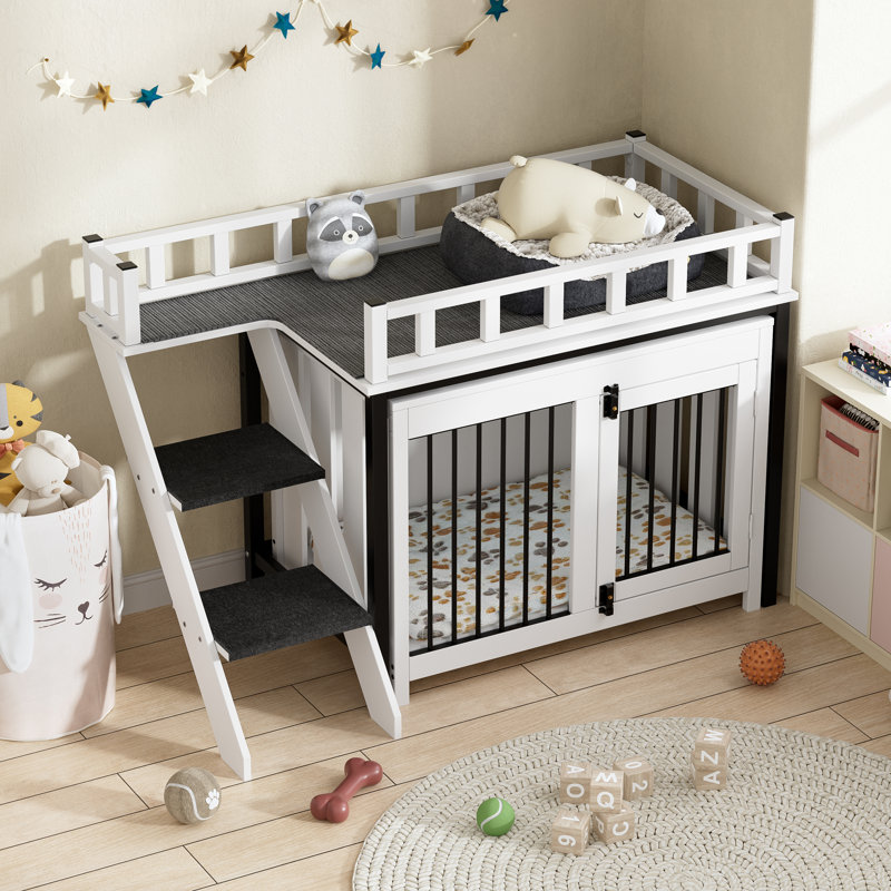 Tucker Murphy Pet™ Wooden Dog Crate & Cat House With Stairs, Raised ...