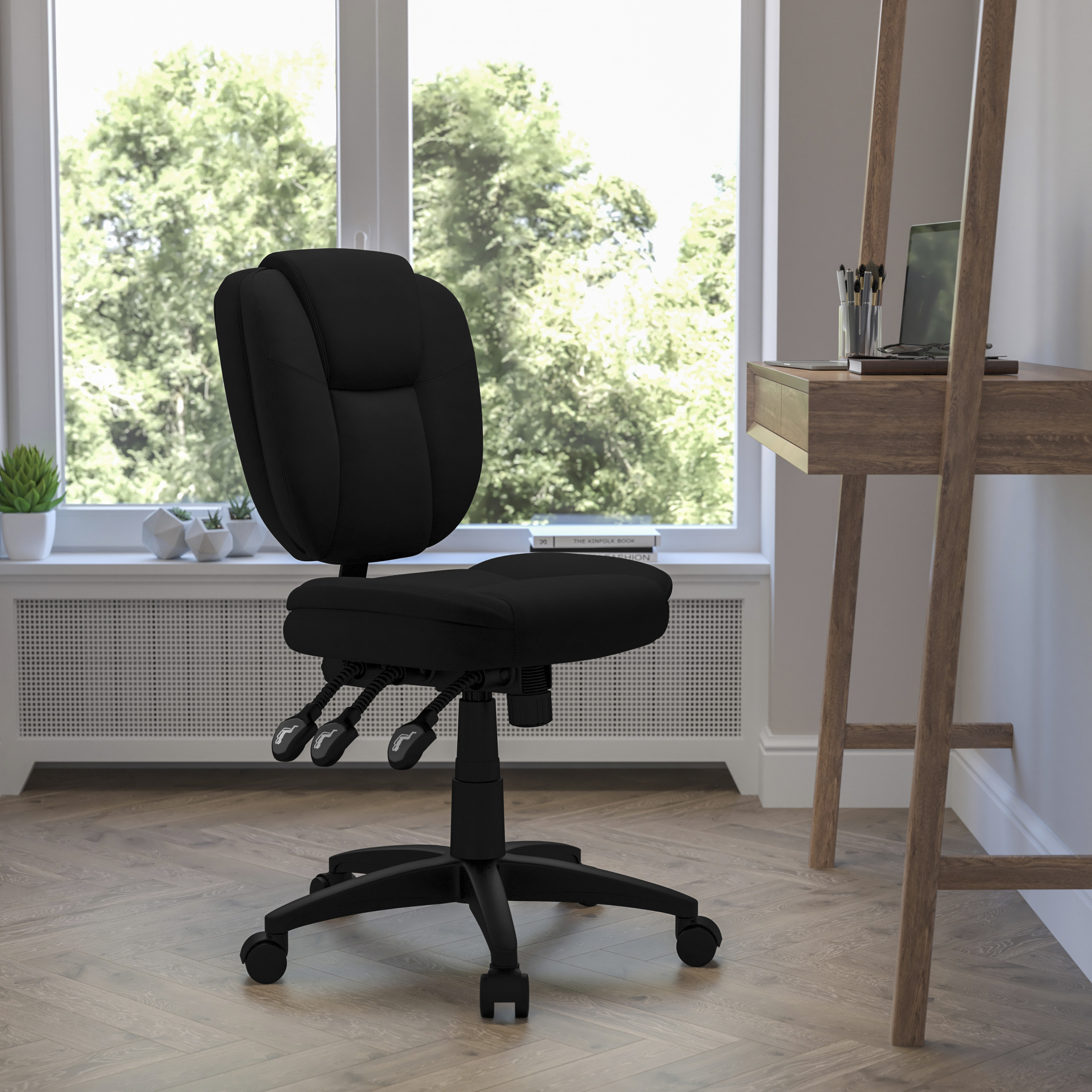Flash Furniture Mid-Back Multifunction Ergonomic Task Office Chair with ...
