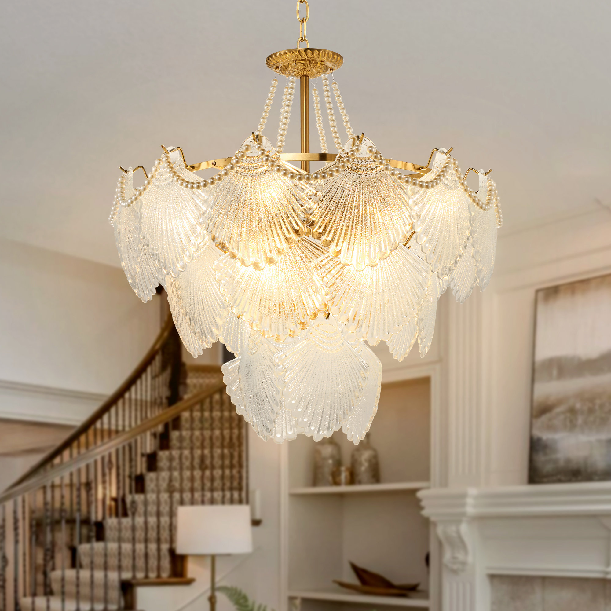House of Hampton® Jabali 8 - Light Dimmable Tiered Chandelier with Gold ...