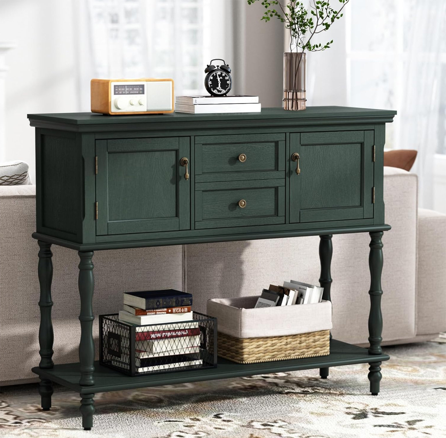 Canora Grey Console Table with 2 drawers,Entry Table with 2 door ...