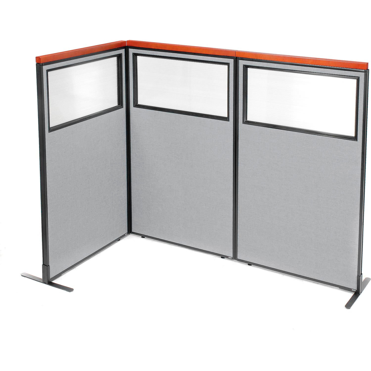 Interion Deluxe Freestanding Blue 3-Panel Corner Divider With Partial ...