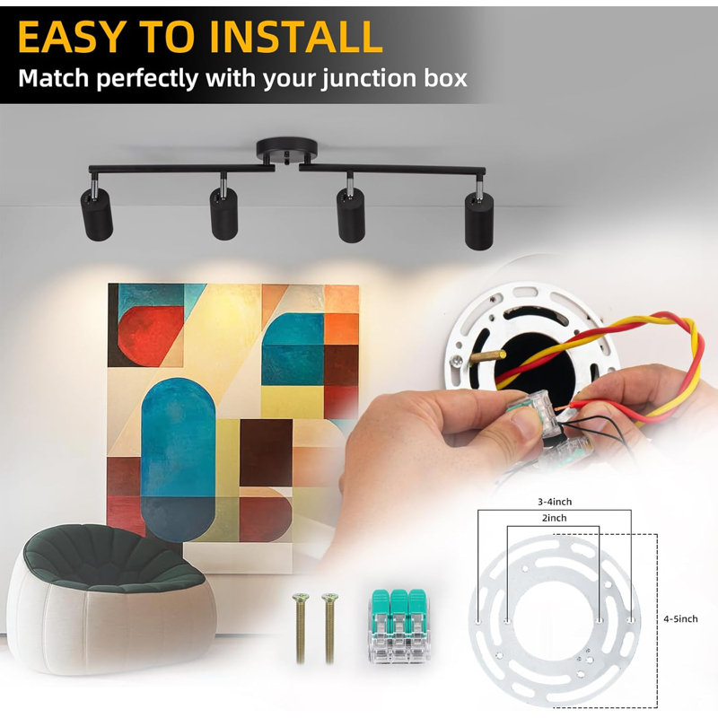 doitbest LED Track Lighting Kit 4 Lights | Wayfair