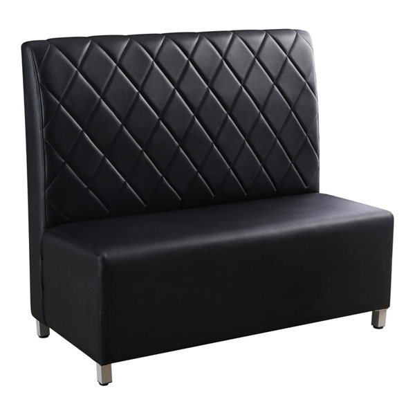 ERF, Inc. 47"L x 44"H Black Single Booth with Black Vinyl Seat & Back ...