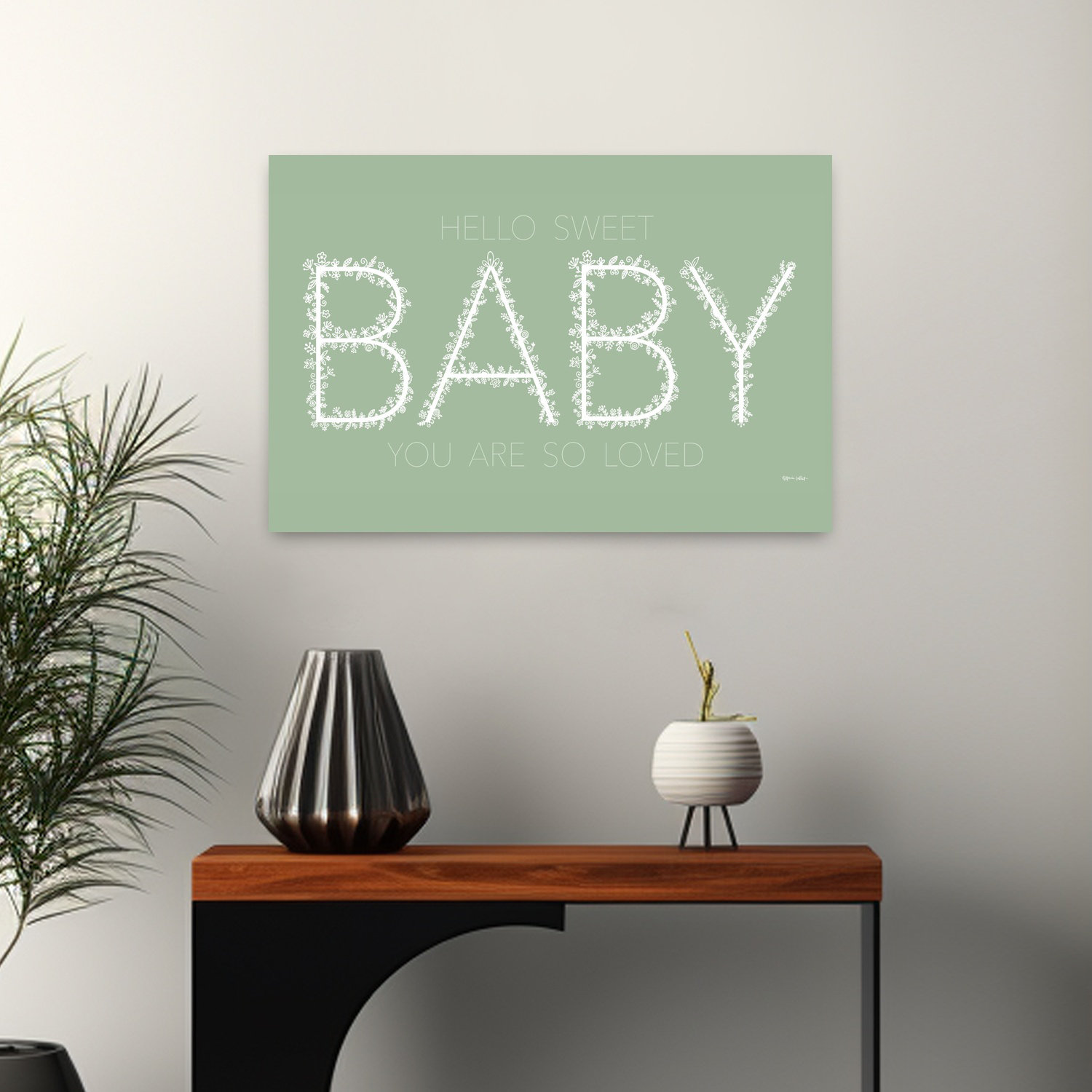 Ophelia & Co. Hello Sweet Baby Contemporary Flower Art | Wayfair
