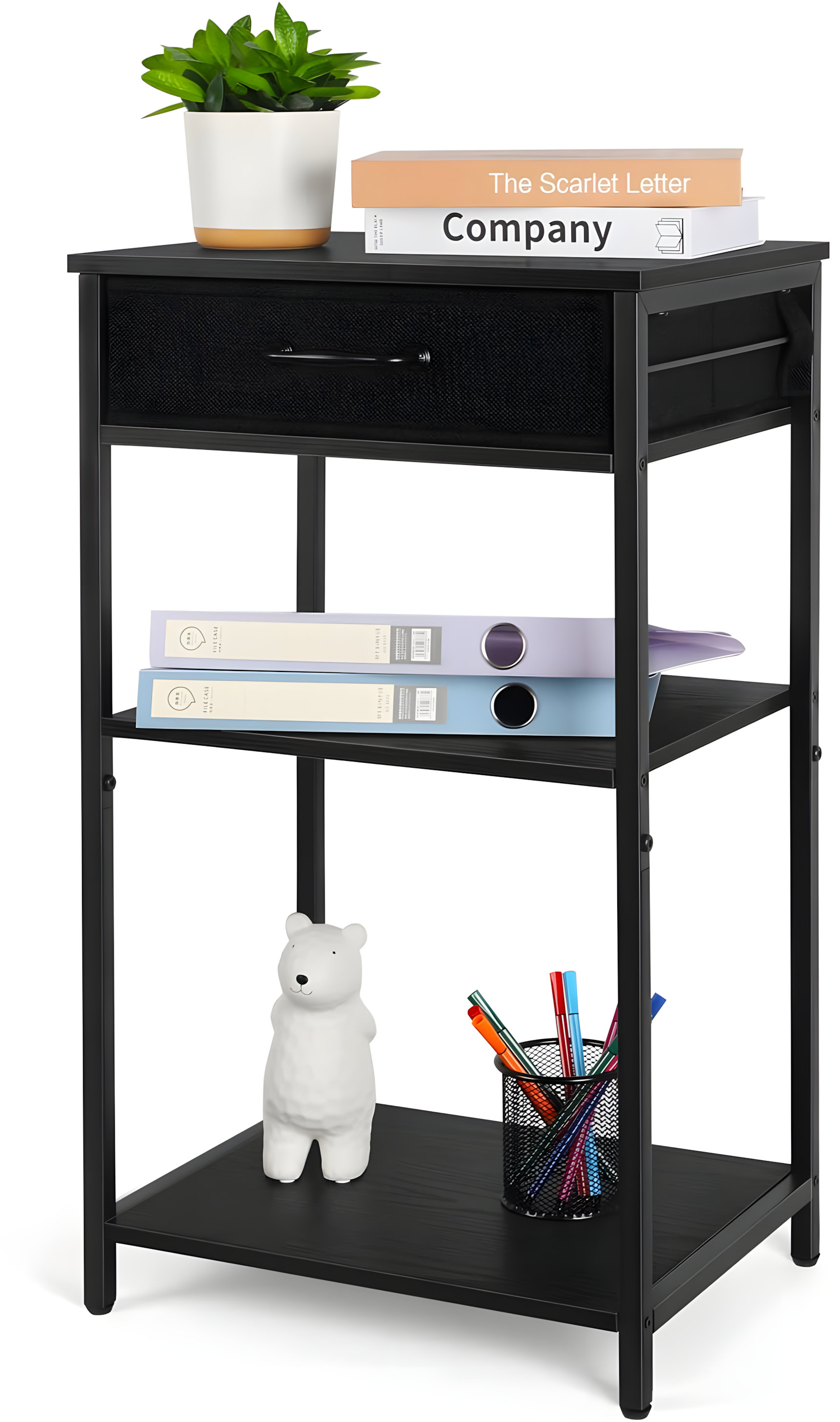 BY Family 3-Tier Printer Stand With Storage Drawer - Multi-Functional ...