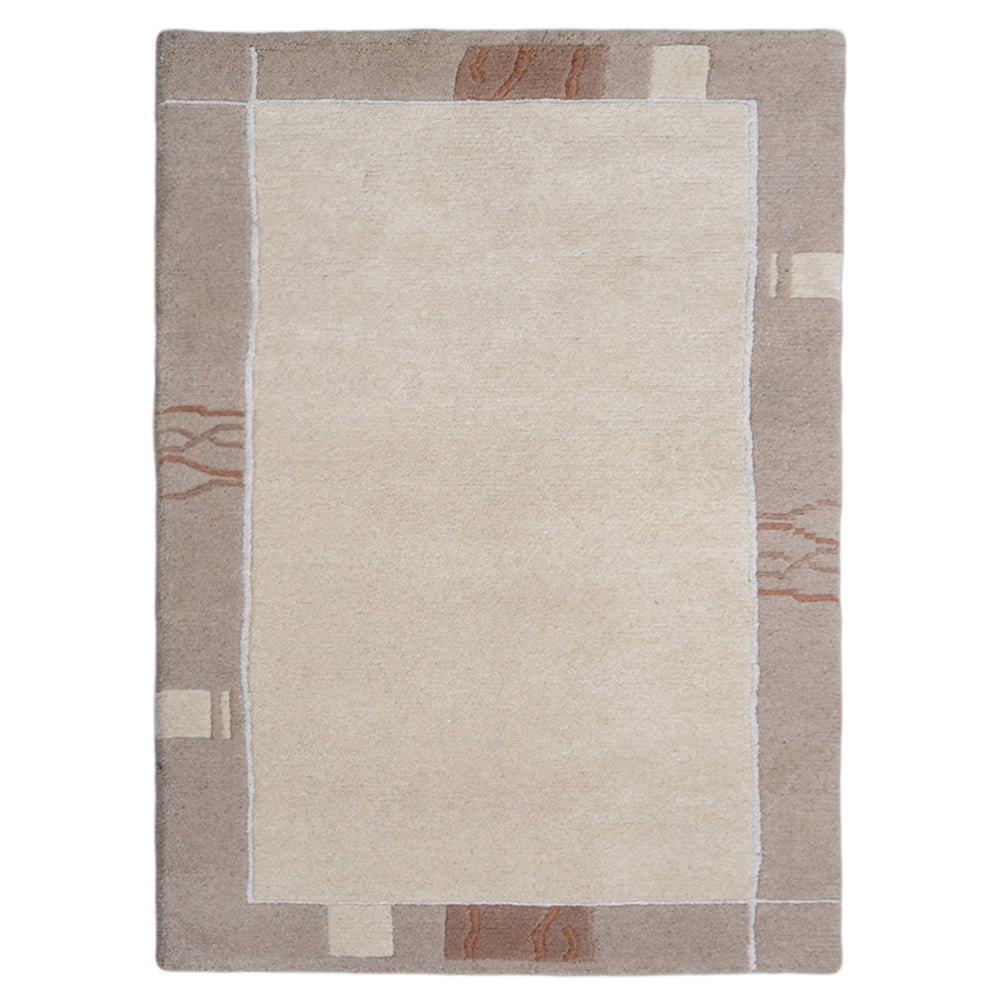 Latitude Run® Beige 100% Wool Handmade Tibbati Contemporary Area Rugs ...