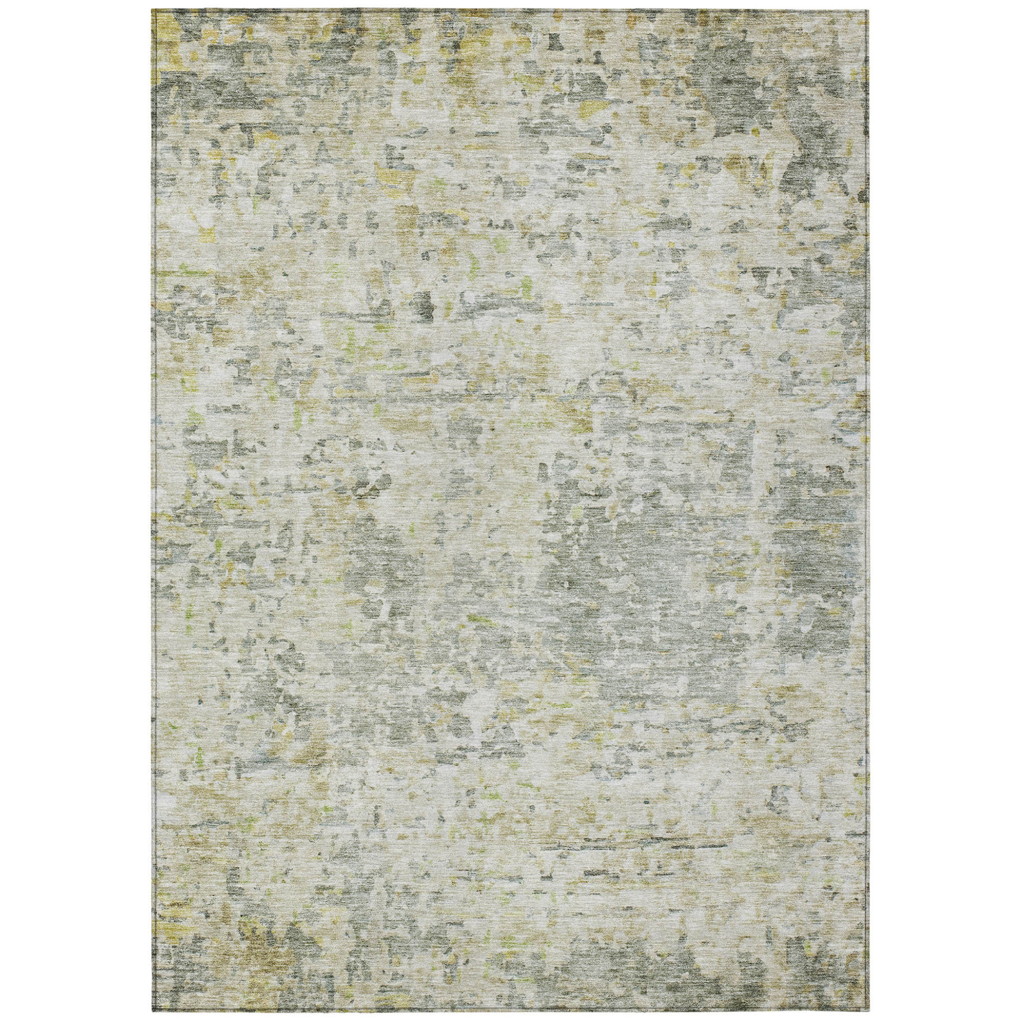 HomeRoots 3' X 5' Sage Charcoal And Ivory Abstract Washable Indoor ...