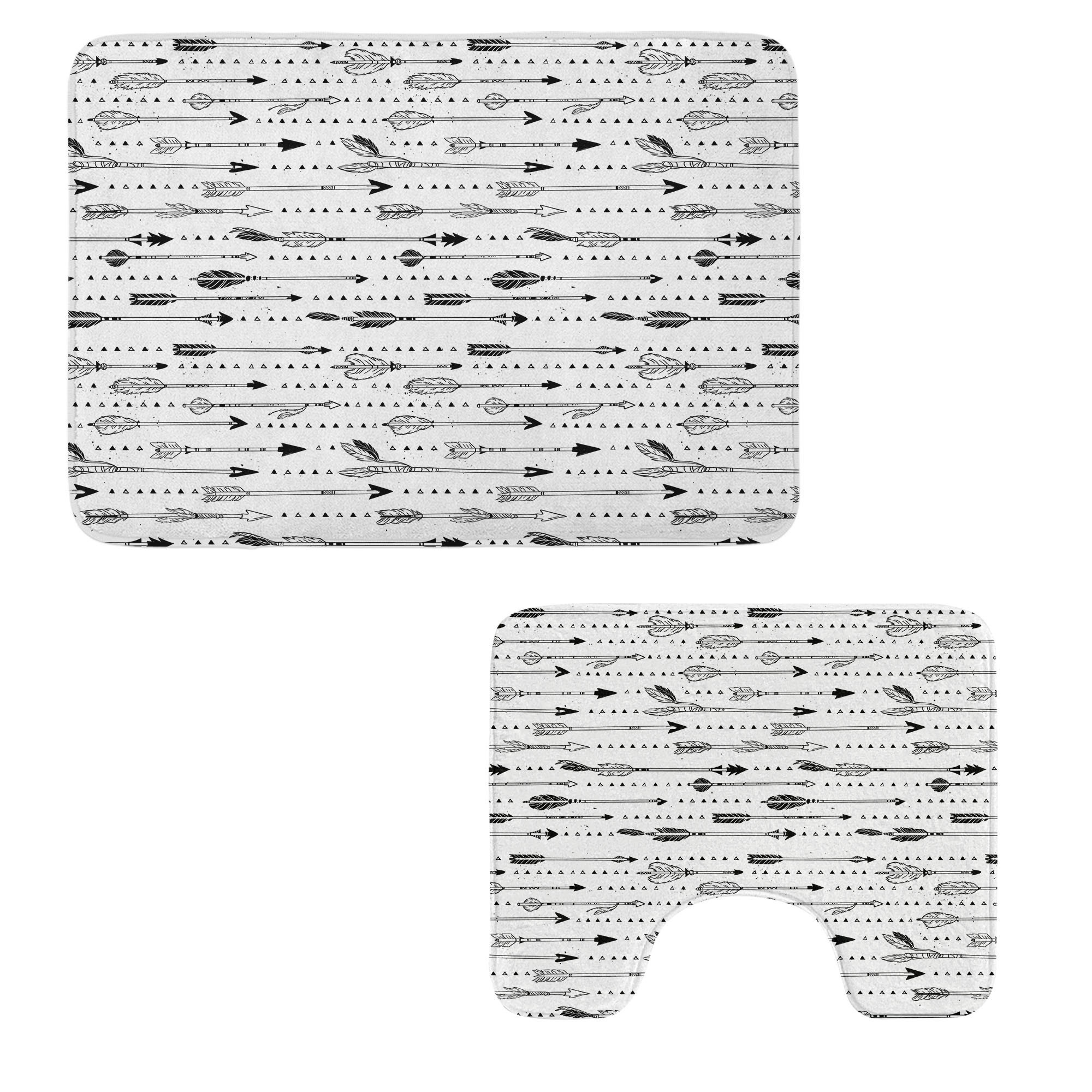 Dakota Fields Tribal Bathroom Rug Set 2 Pieces Rectangle & Contour Mats ...