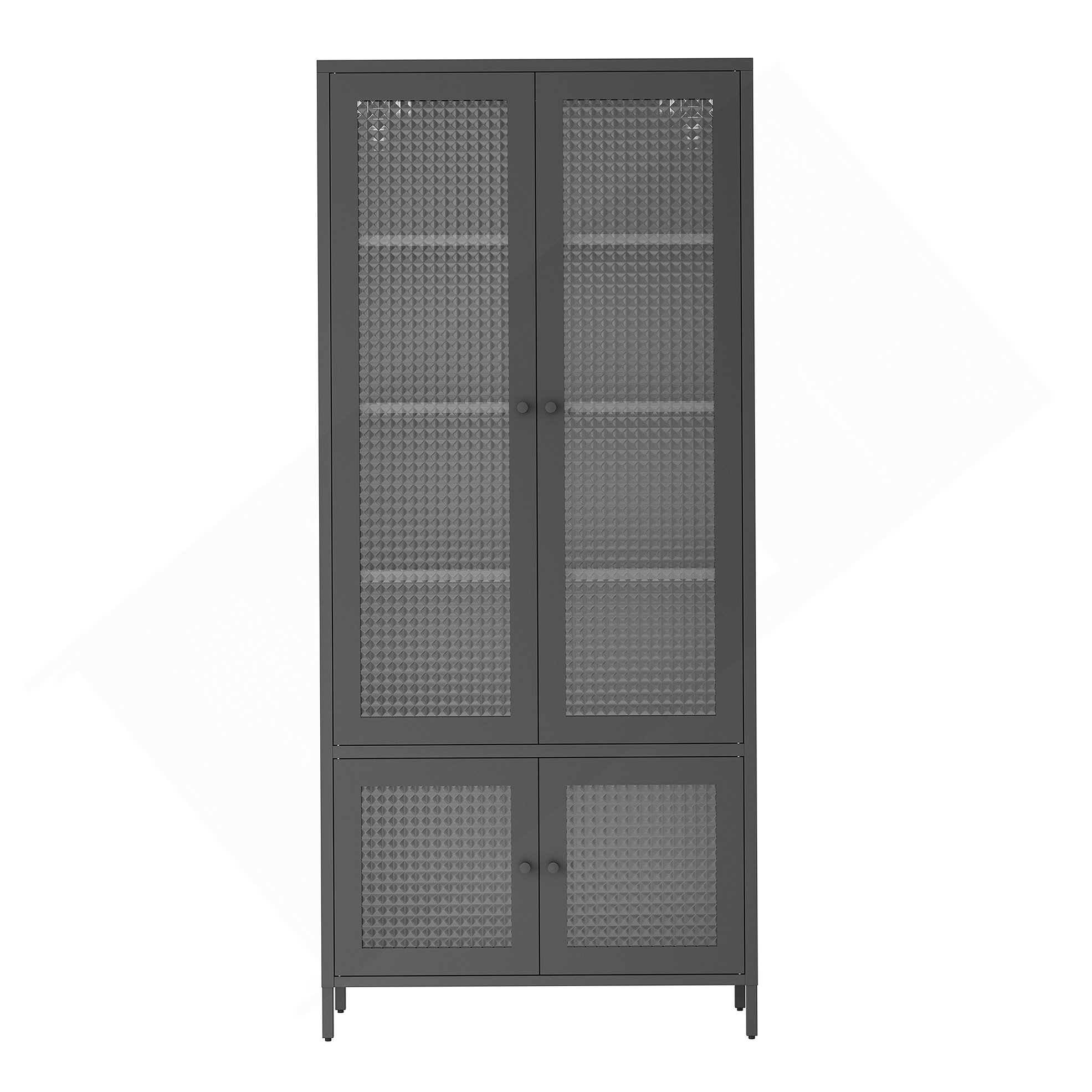 Ebern Designs Large Metal Storage Cabinet Display Cabinet with 4 Glass ...