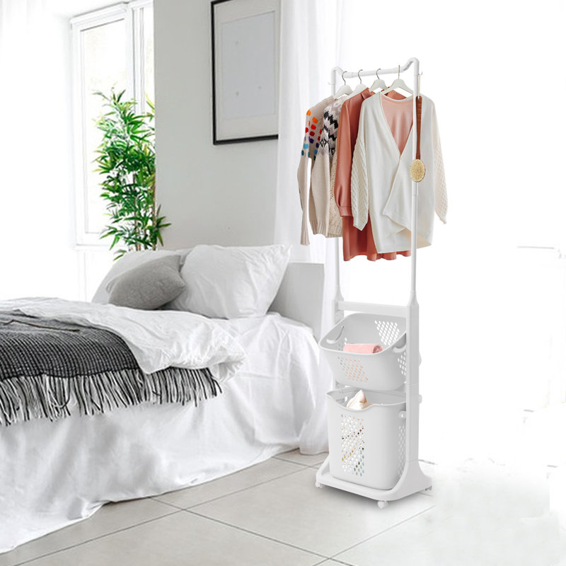 YYBSH Free-Standing Laundry Room Organizer with Basket & Reviews | Wayfair