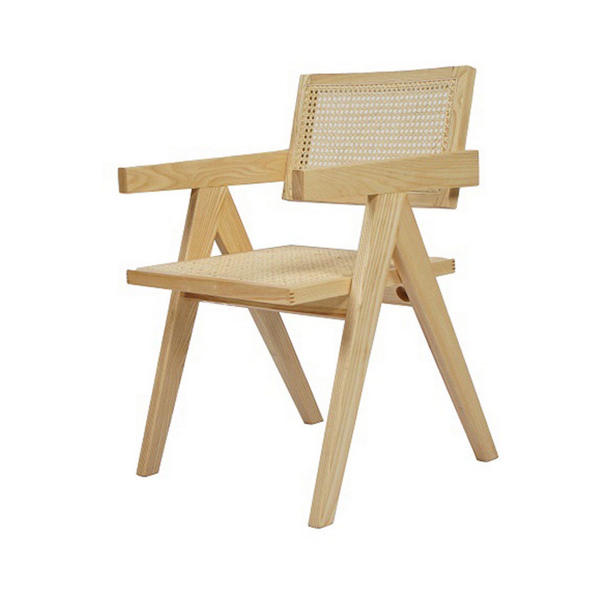 Bayou Breeze Cid Ayla 21 Inch Retro Dining Chair, Woven Rattan Back ...