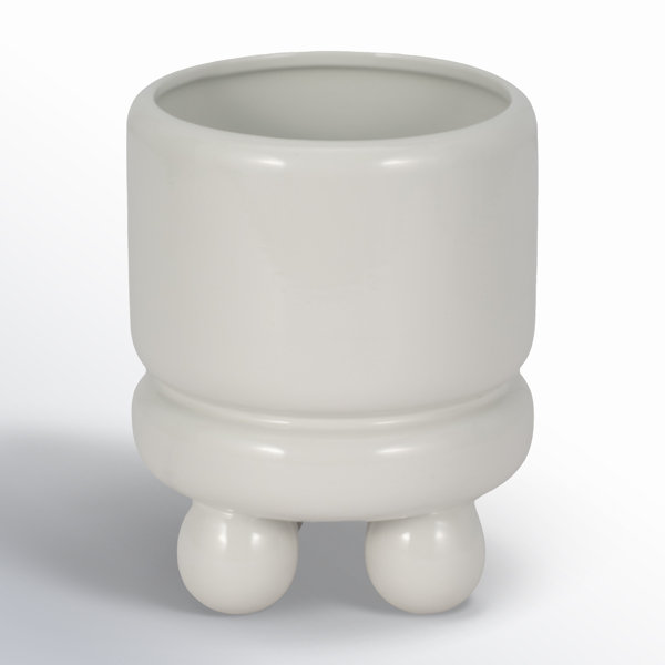 7" Knobby Footed Planter, White | AllModern
