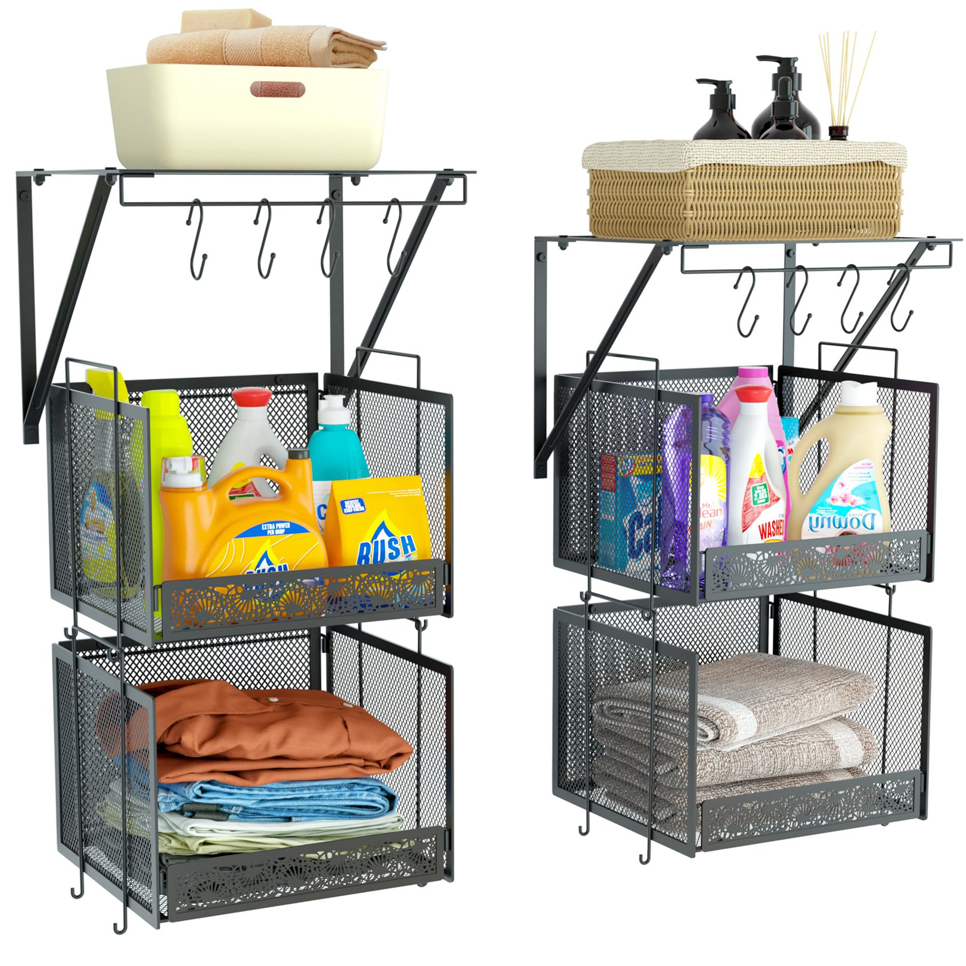 URKNO Stainless Steel Wall Mounted Laundry Room Organizer | Wayfair