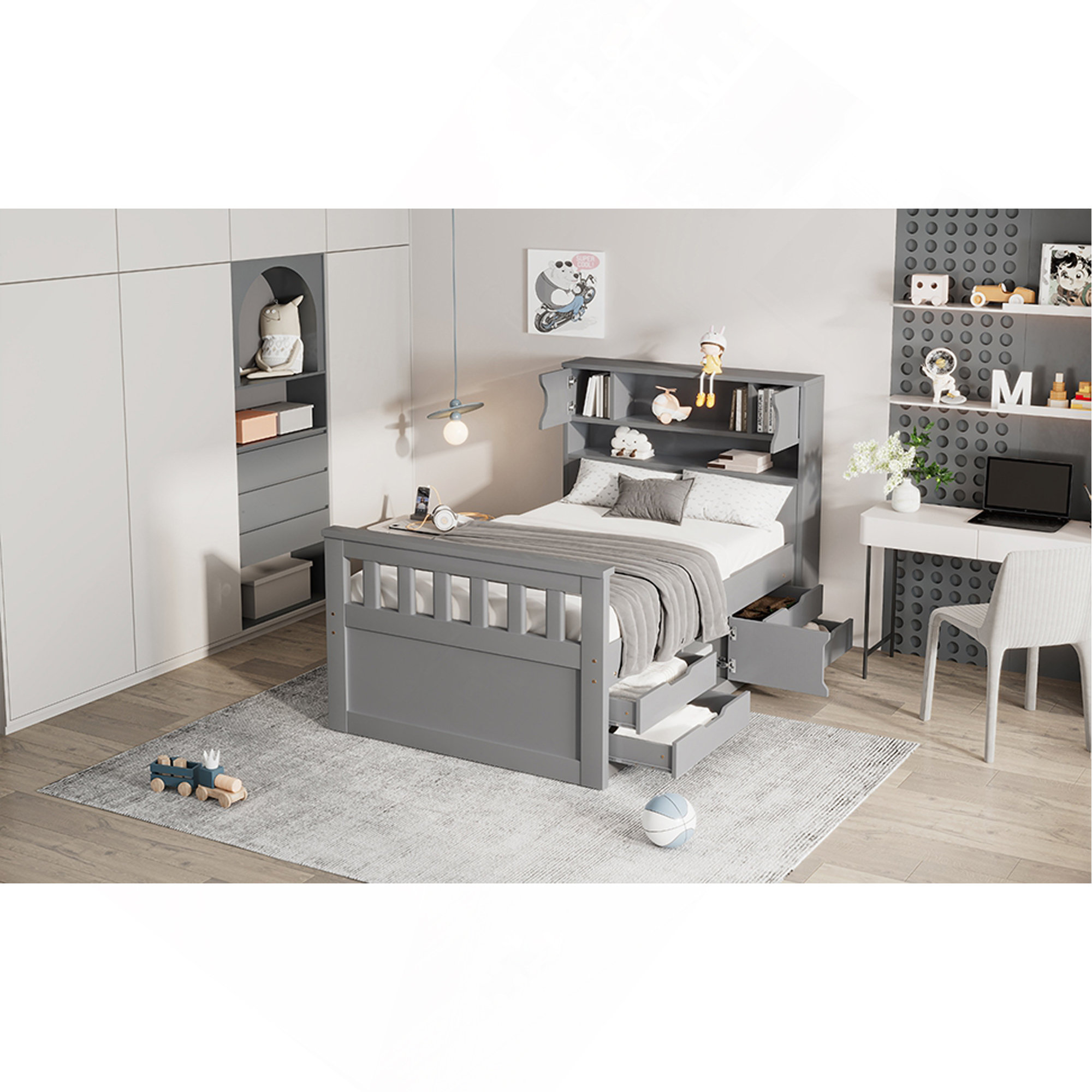 Latitude Run® Versatile Captain Platform Bed With Ample Storage And ...
