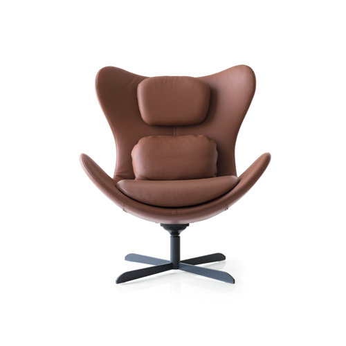 Calligaris Lazy Leather Swivel Accent Chair | Wayfair