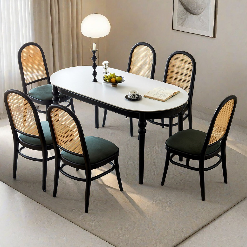 Beicang Home Oval dining table and chair | Wayfair