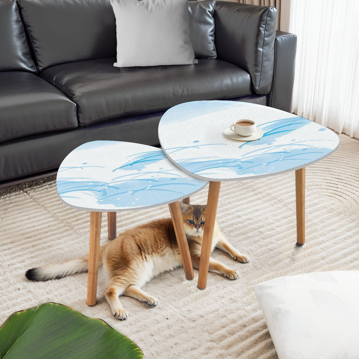 George Oliver Triangle Nesting Coffee Table Set of 2 Beautiful cool ...