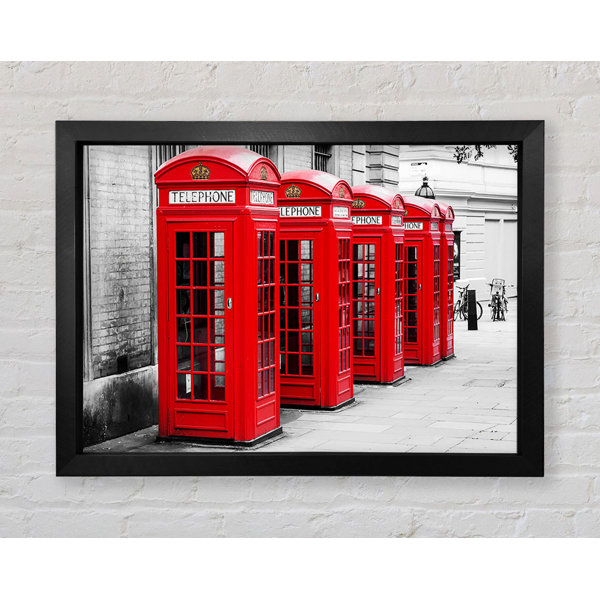 Bright Star Red Telephone Box Lineup - Single Picture Frame Print ...