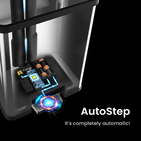 Itouchless Autostep 13 Gallon Automatic Step Sensor Trash Can With ...