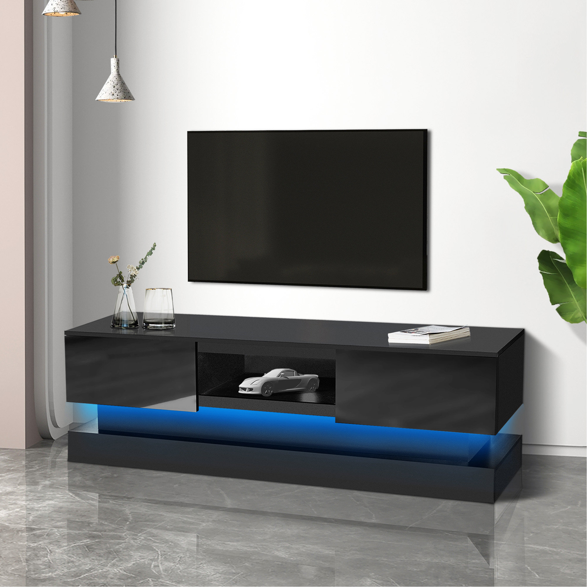 Ivy Bronx Sleek And Stylish TV Stand With LED Lights, A Perfect Blend ...