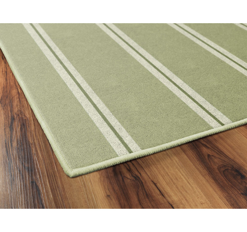 Highland Dunes Roxana Traditional Vertical Striped Green Area Rug | Wayfair