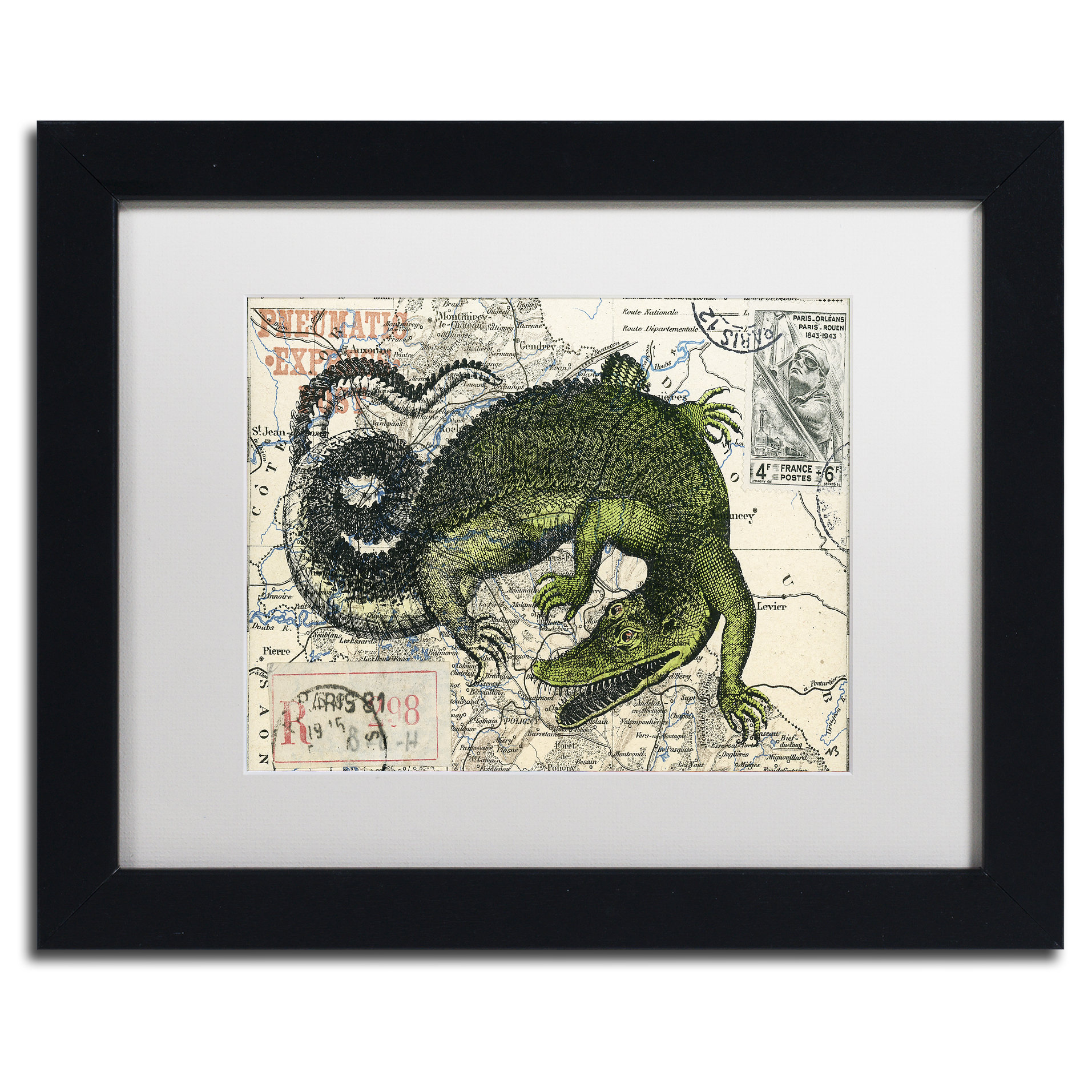 Winston Porter Kaeya Croc Map by Nick Bantock Framed Graphic Art | Wayfair