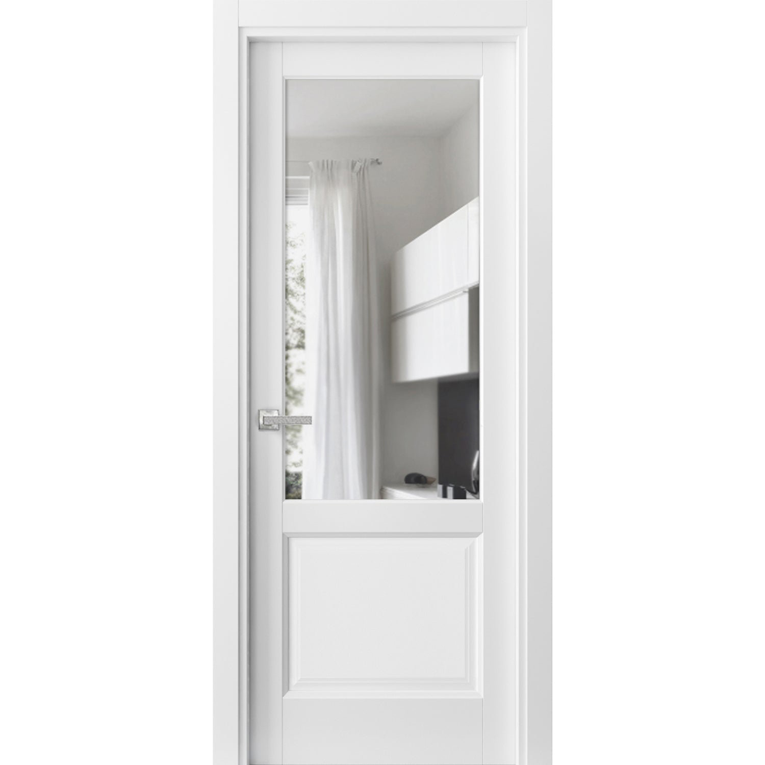 SARTODOORS Lucia Clear Glass Standard White Door - Wayfair Canada