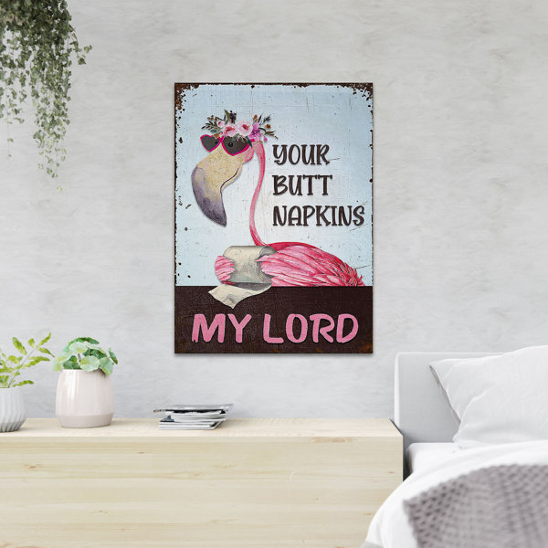 Trinx A Style Flamingo - Your Butt Napkins My Lord - 1 Piece Rectangle ...