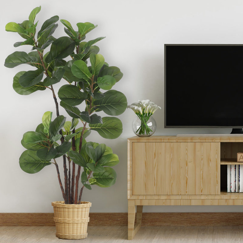 Primrue 48'' Faux Fiddle Leaf Fig Tree in Pot & Reviews | Wayfair