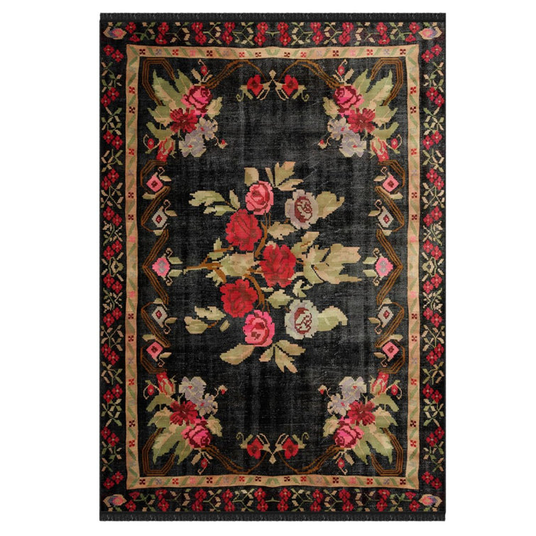 Rugpera Karabag Cotton Floral Rug | Wayfair