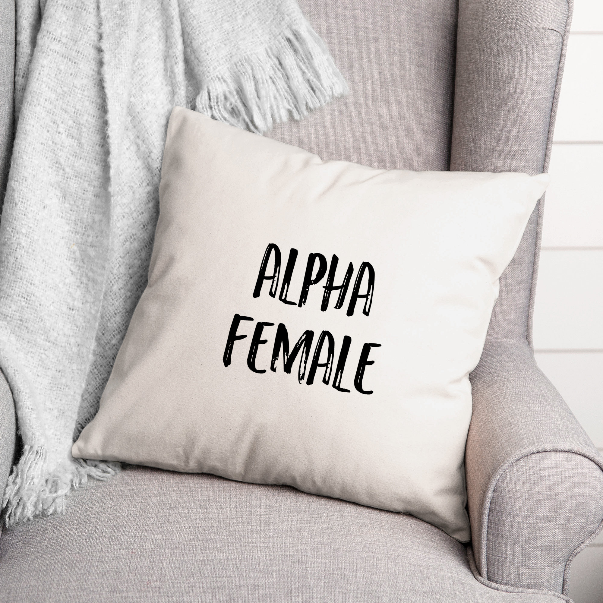 Designs Direct Creative Group Alpha Female Throw Pillow | Wayfair