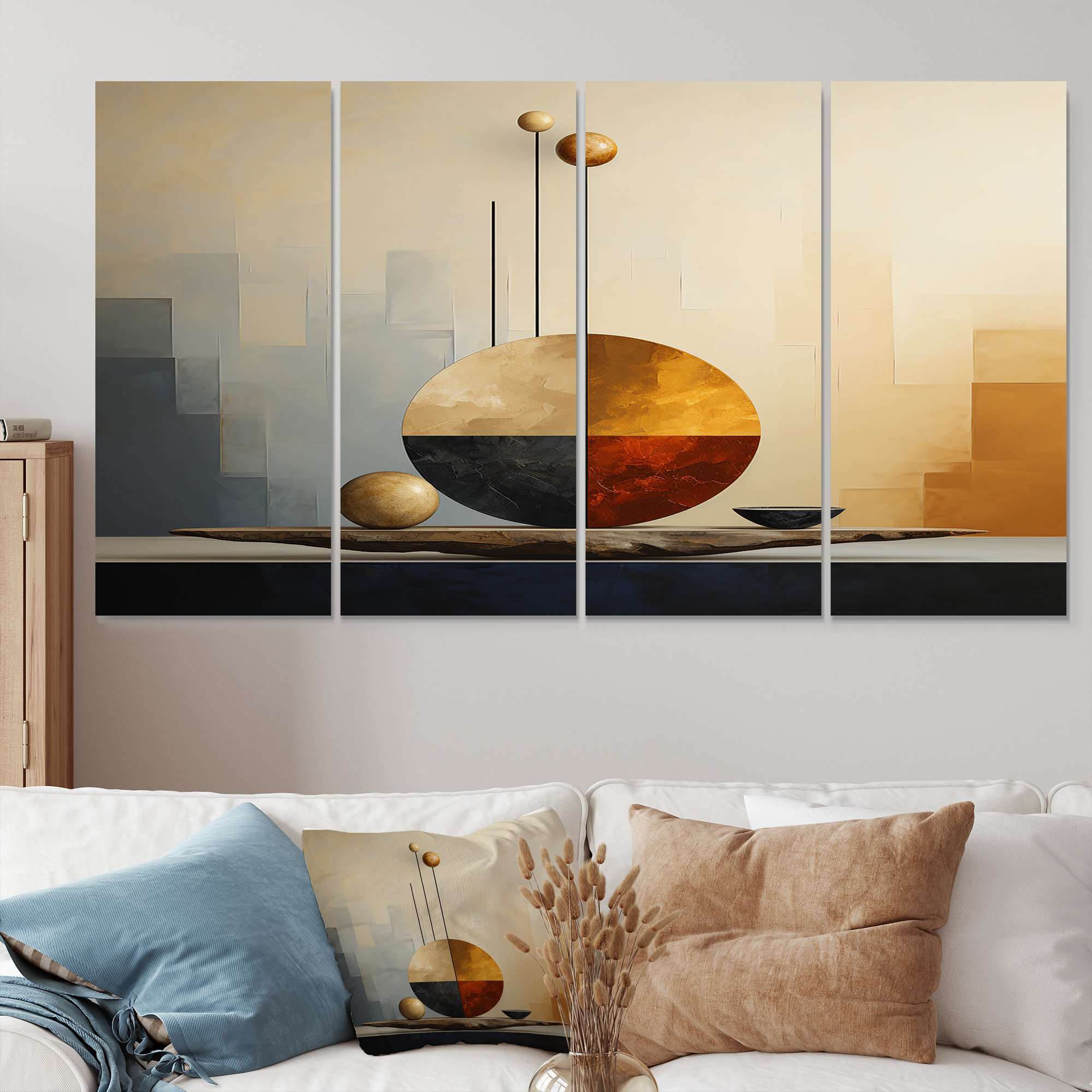 Wrought Studio™ Zen Simplicity Sunset Glow - Spiritual Stone Wall Art ...