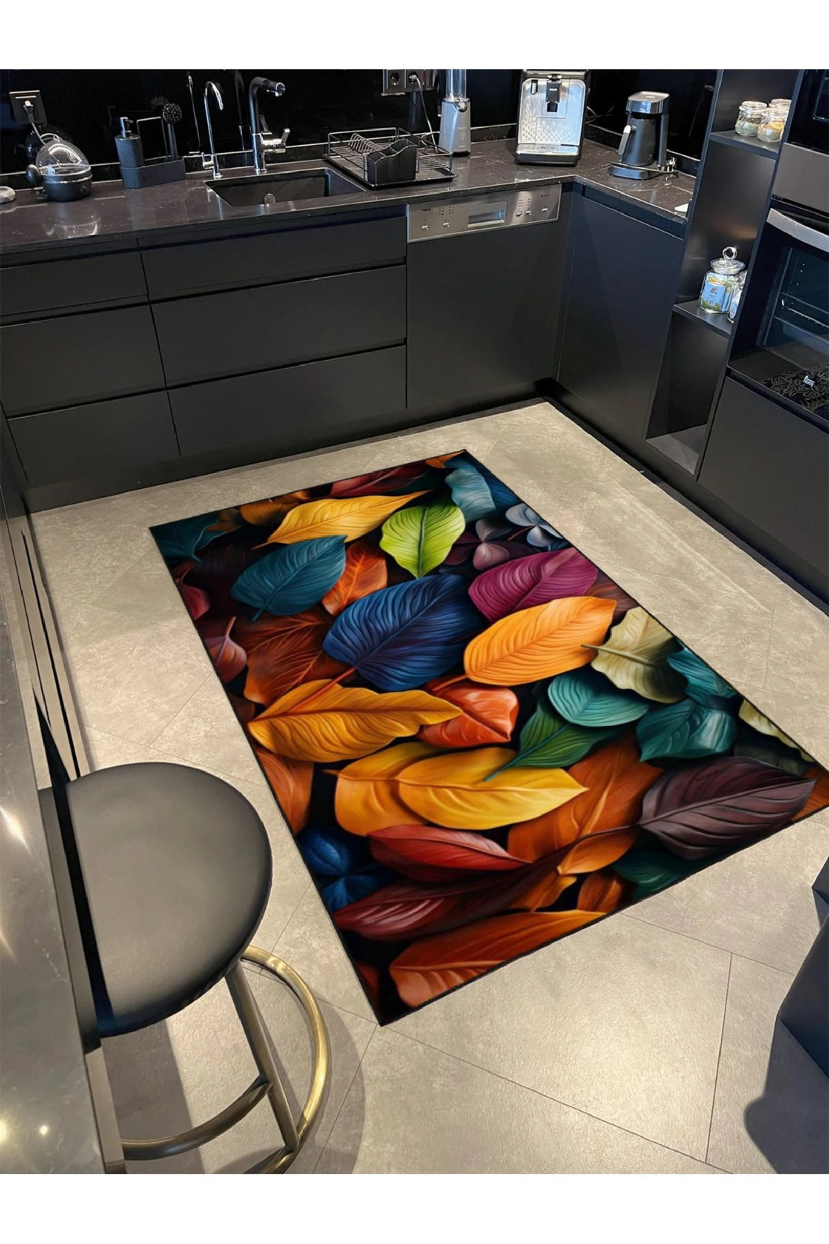 Latitude Run® Tree Leaf Landscape Patterned Woven Floor Carpet ...