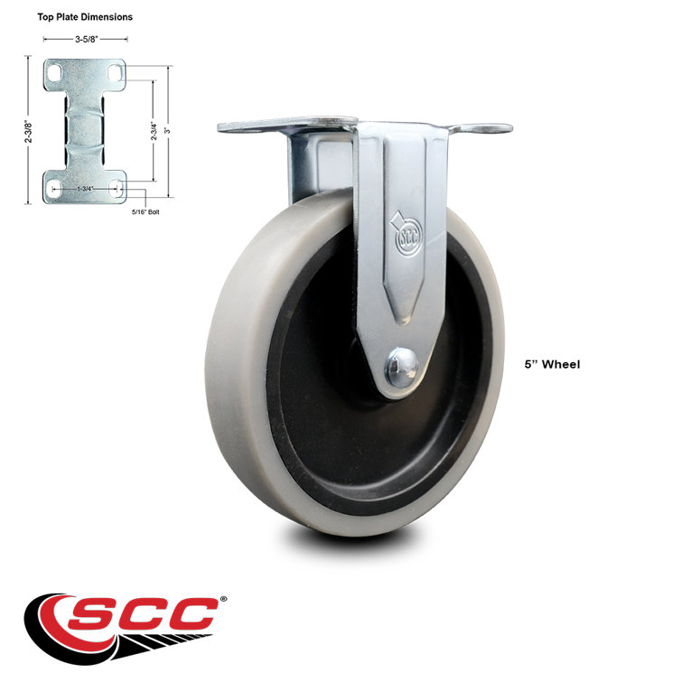 Service Caster Thermoplastic Rubber Top Plate Rigid Caster | Wayfair