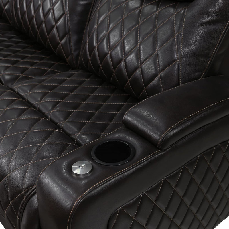 Valencia Theater Seating Leather Home Theater Seating with Cup Holder ...