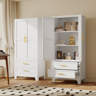 Winston Porter Metal Freestanding Clothing Wardrobe Armoire Large ...