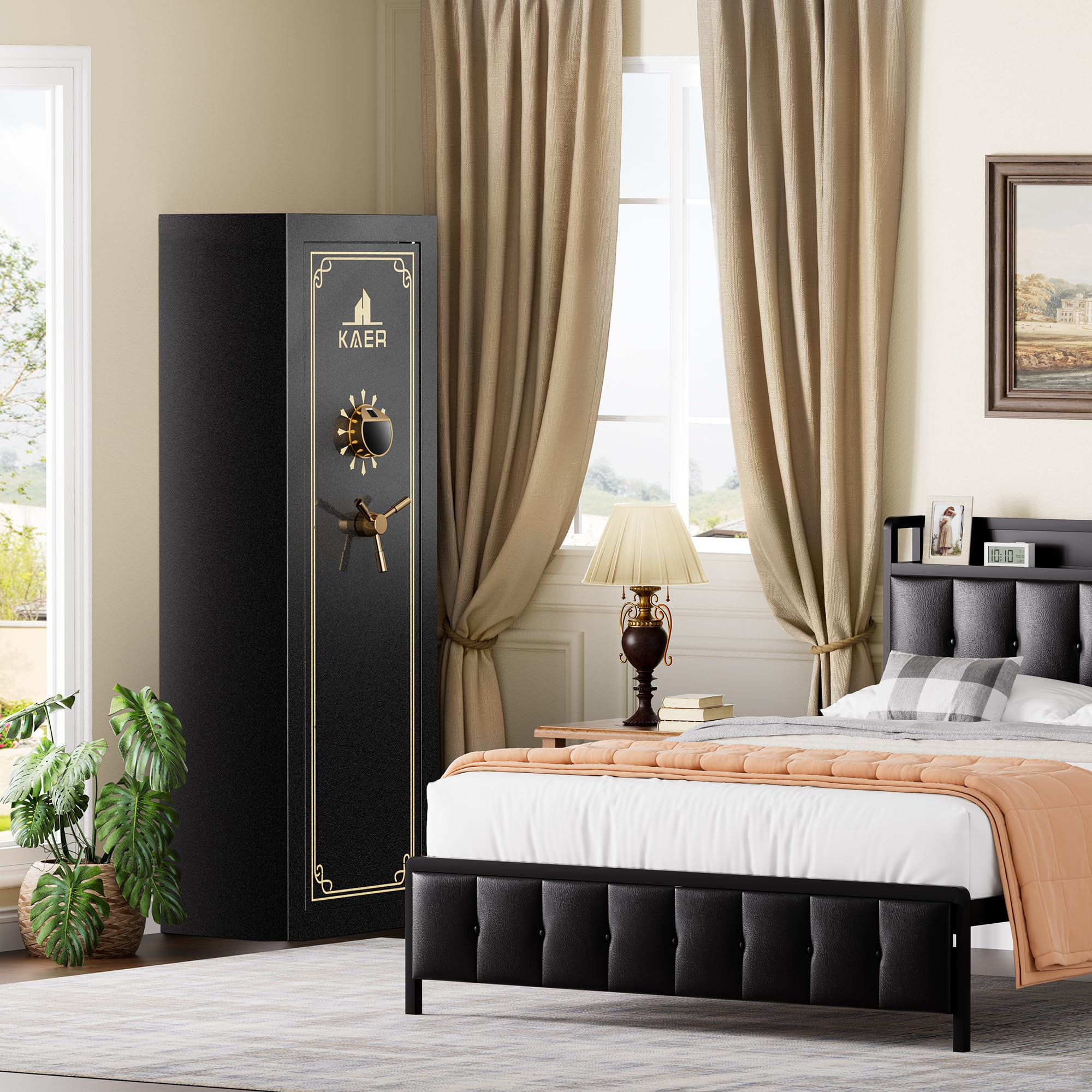 Kaer 13-15 Biometric Gun Safe, Quick Access Fingerprint Gun Safes For ...