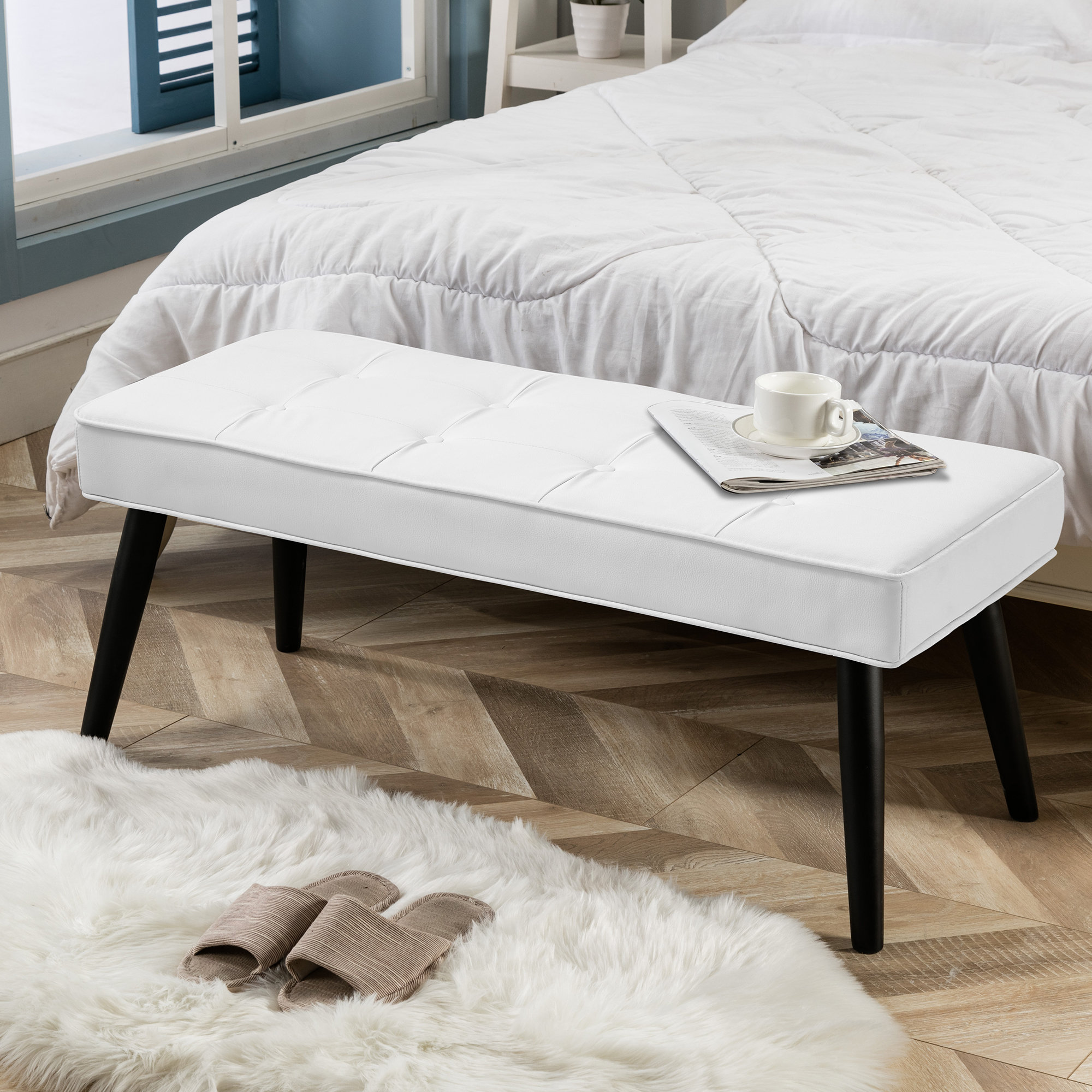 George Oliver Banc rembourré Evalene - Wayfair Canada