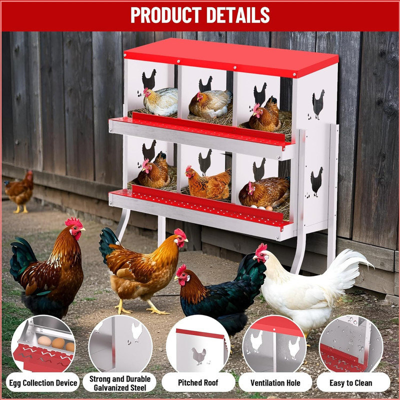 Tucker Murphy Pet™ Chicken Nesting Box 6/8/10 Compartments Laying Boxes ...