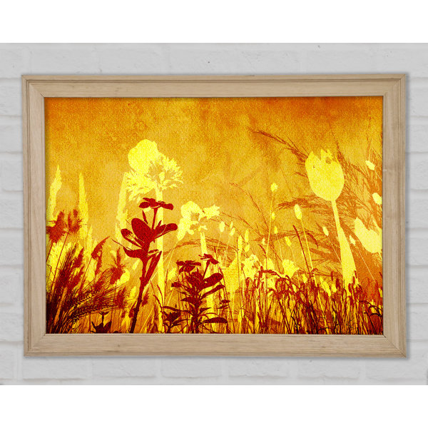 Ophelia & Co. Golden Slash Flowers - Single Picture Frame Art Prints ...