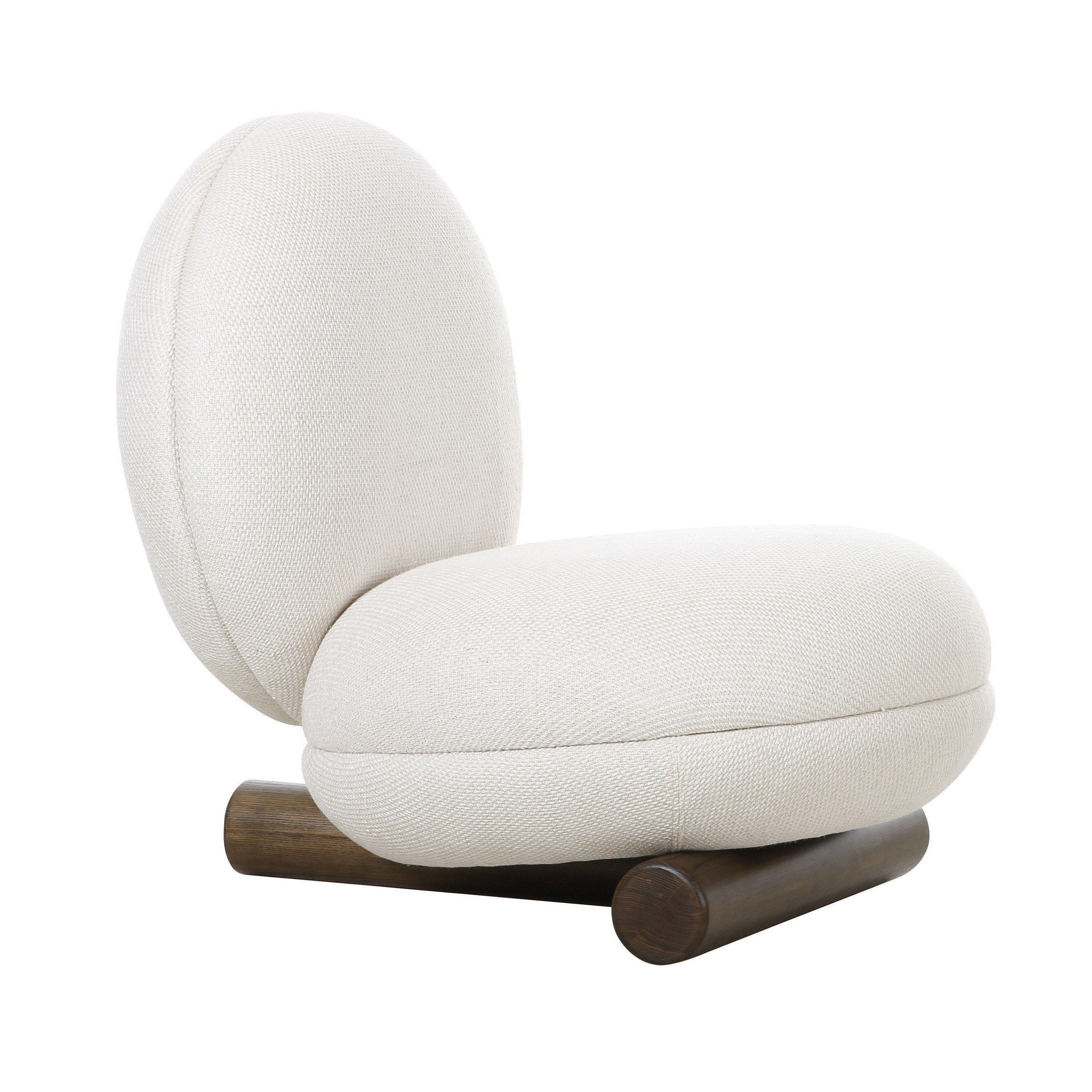 Benjara 28 Inch Accent Chair, Off White, Modern Low Round Seat And Back ...