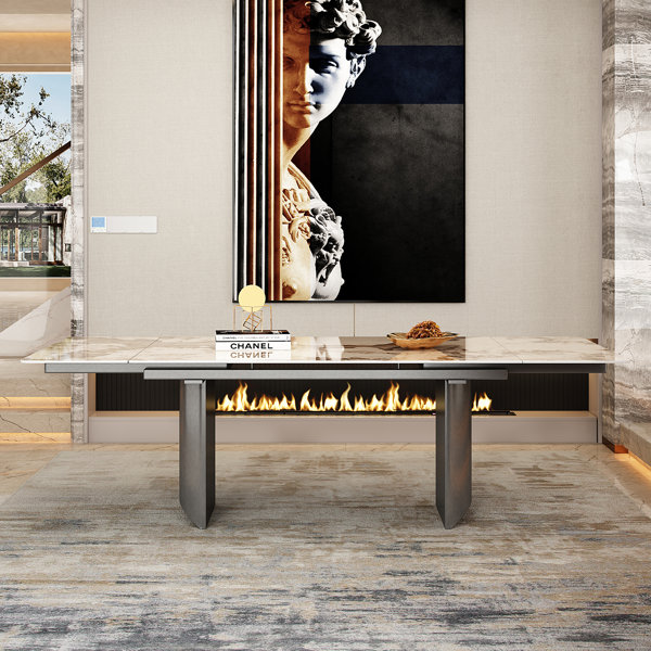 Ivy Bronx Advith Rectangular Extendable Double Pedestal Dining Table ...