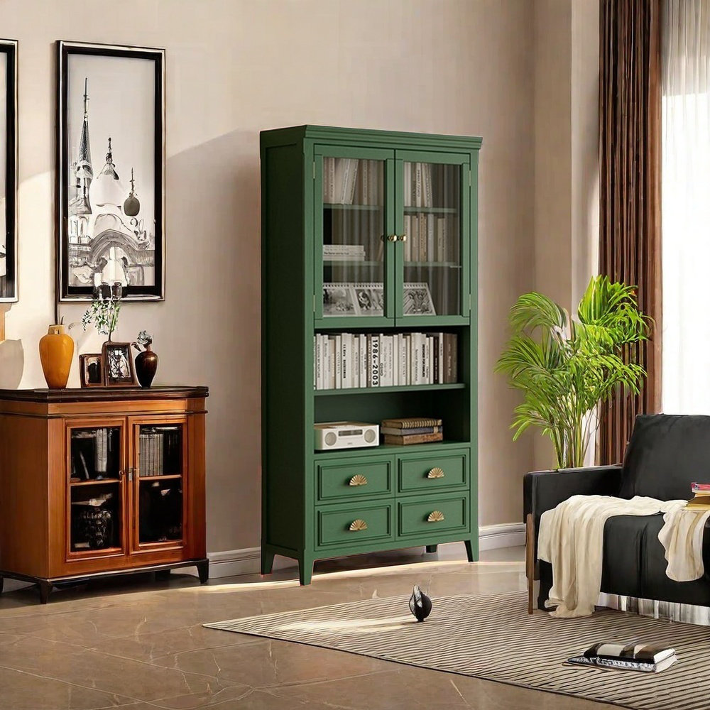 Parttlion American vintage style bookcase storage cabinet | Wayfair