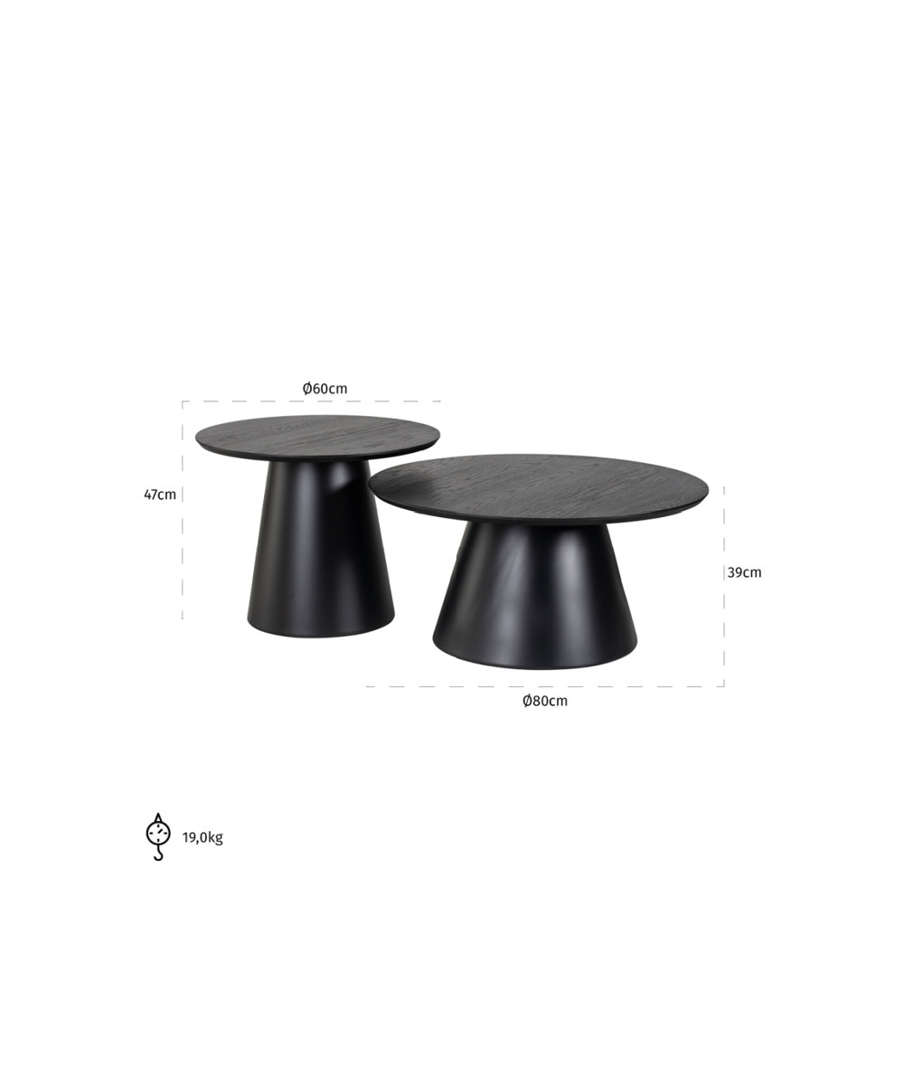 OROA Jazz Pedestal 2 Bunching Tables Coffee Table | Perigold